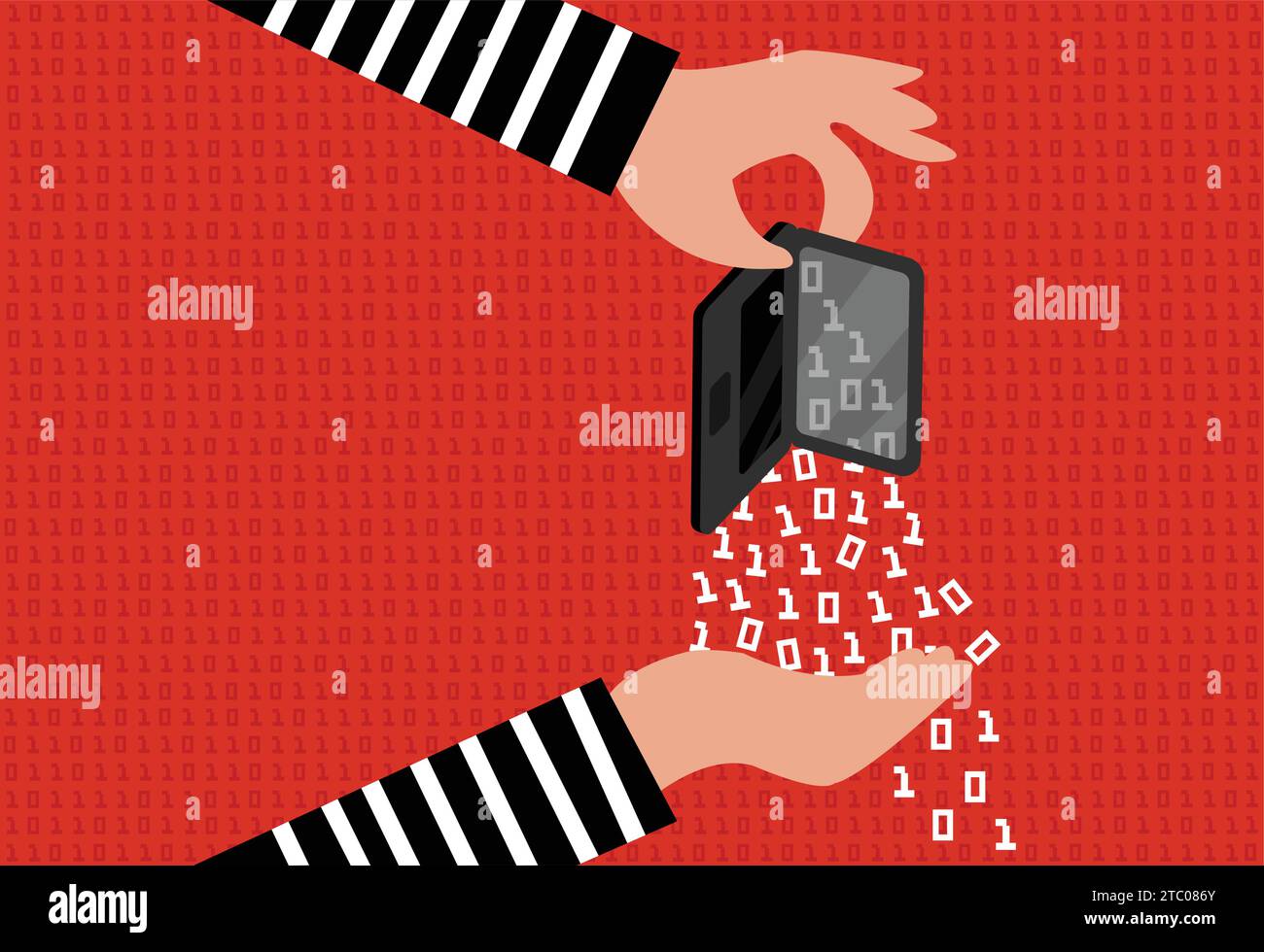 Hacker Stealing Information From Computer Illustration Stock Vector