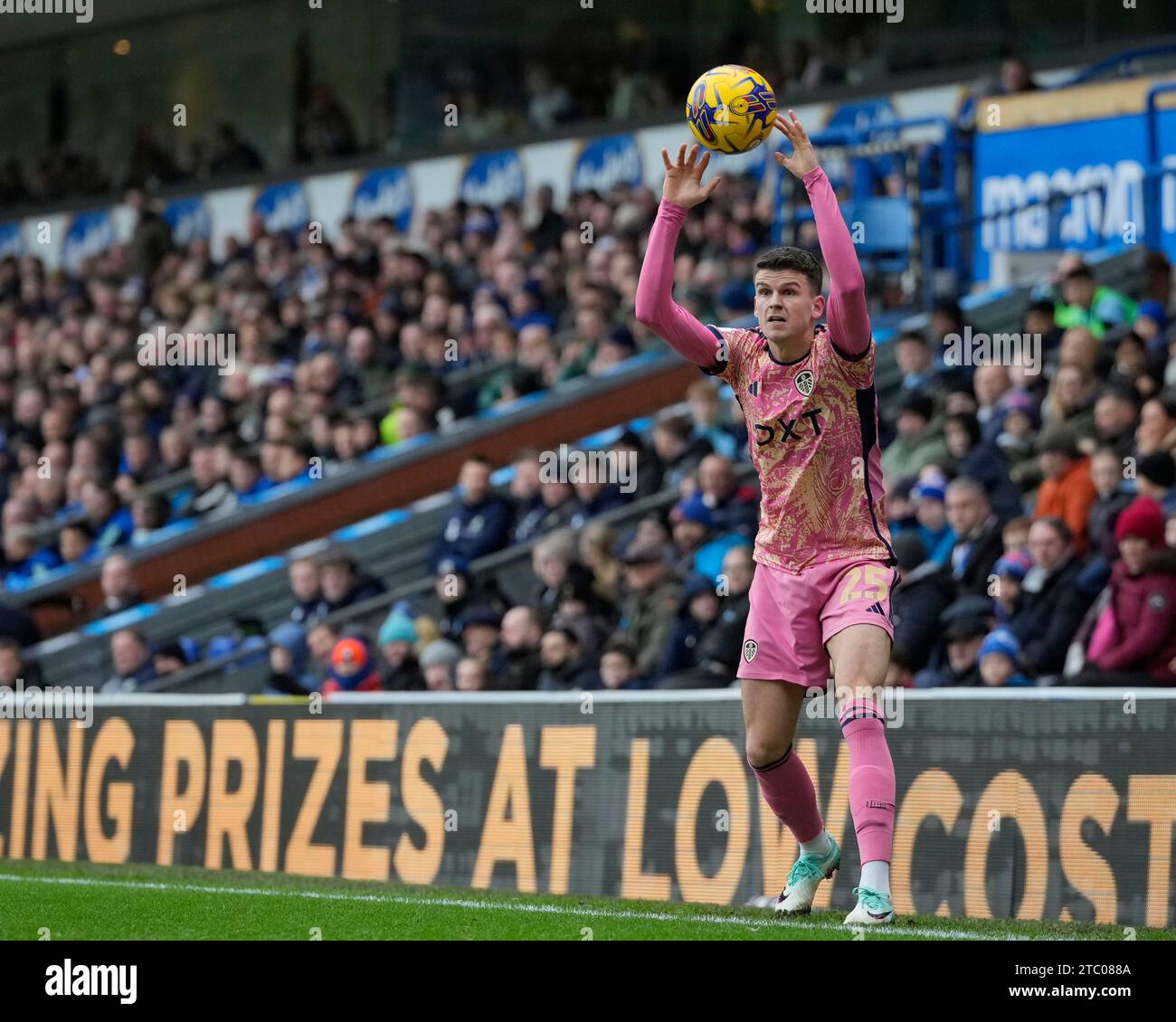 Sam Byram #25 of Leeds United takes a throw in during the Sky Bet ...