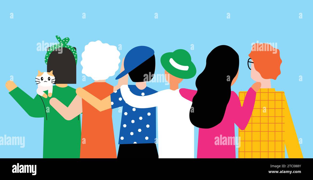 Flat illustration about friendship, and togetherness without any ...