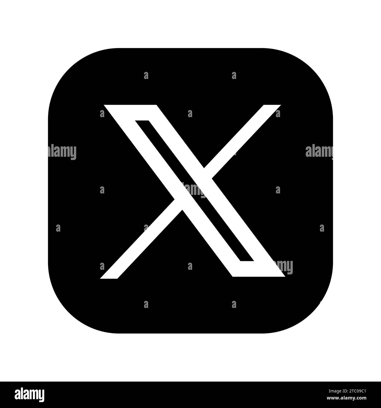 New logo brand Twitter with X-shaped graphics, white sign on black ...