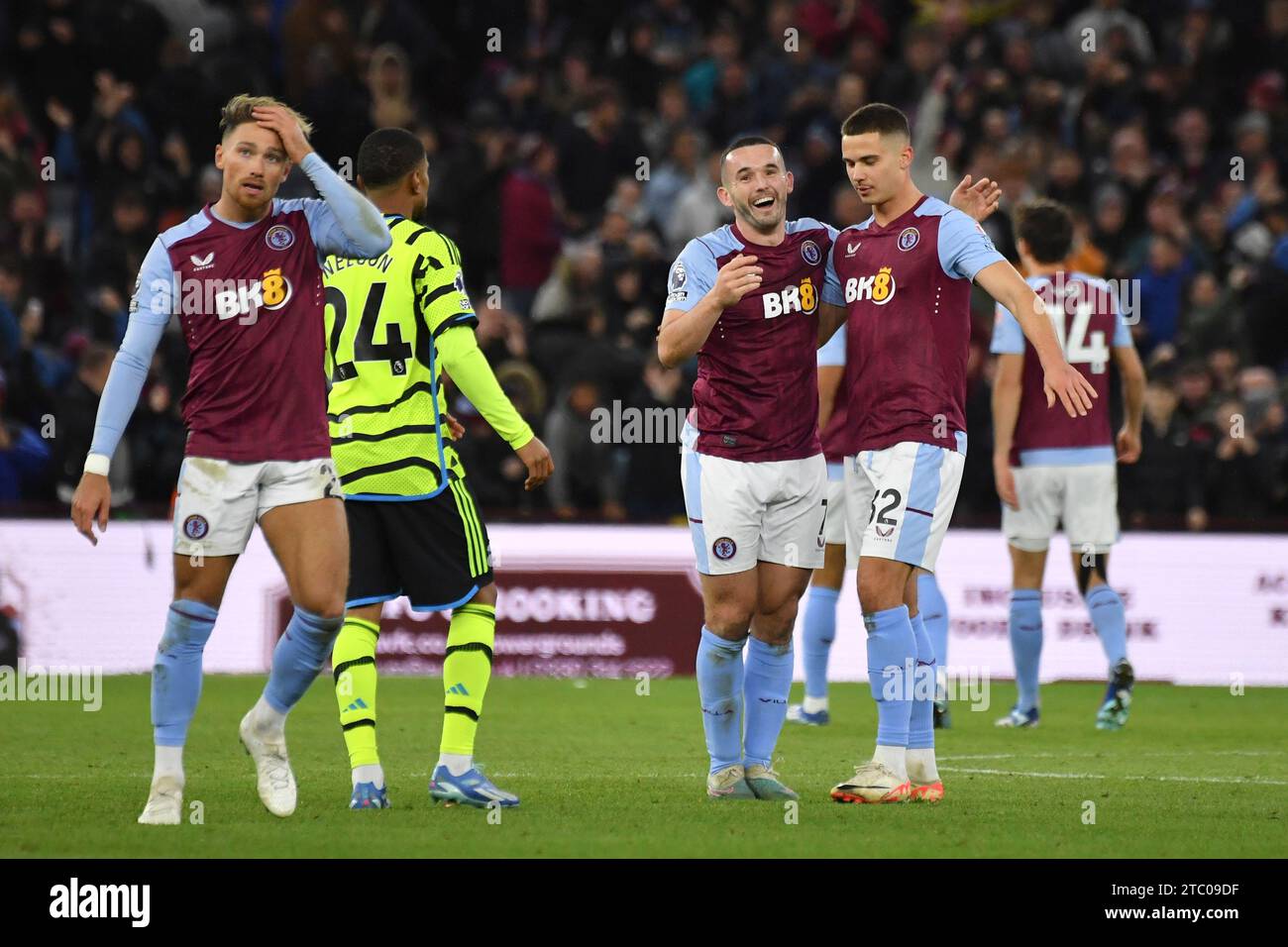 Aston Villa players celebrate their victory at the English Premier ...