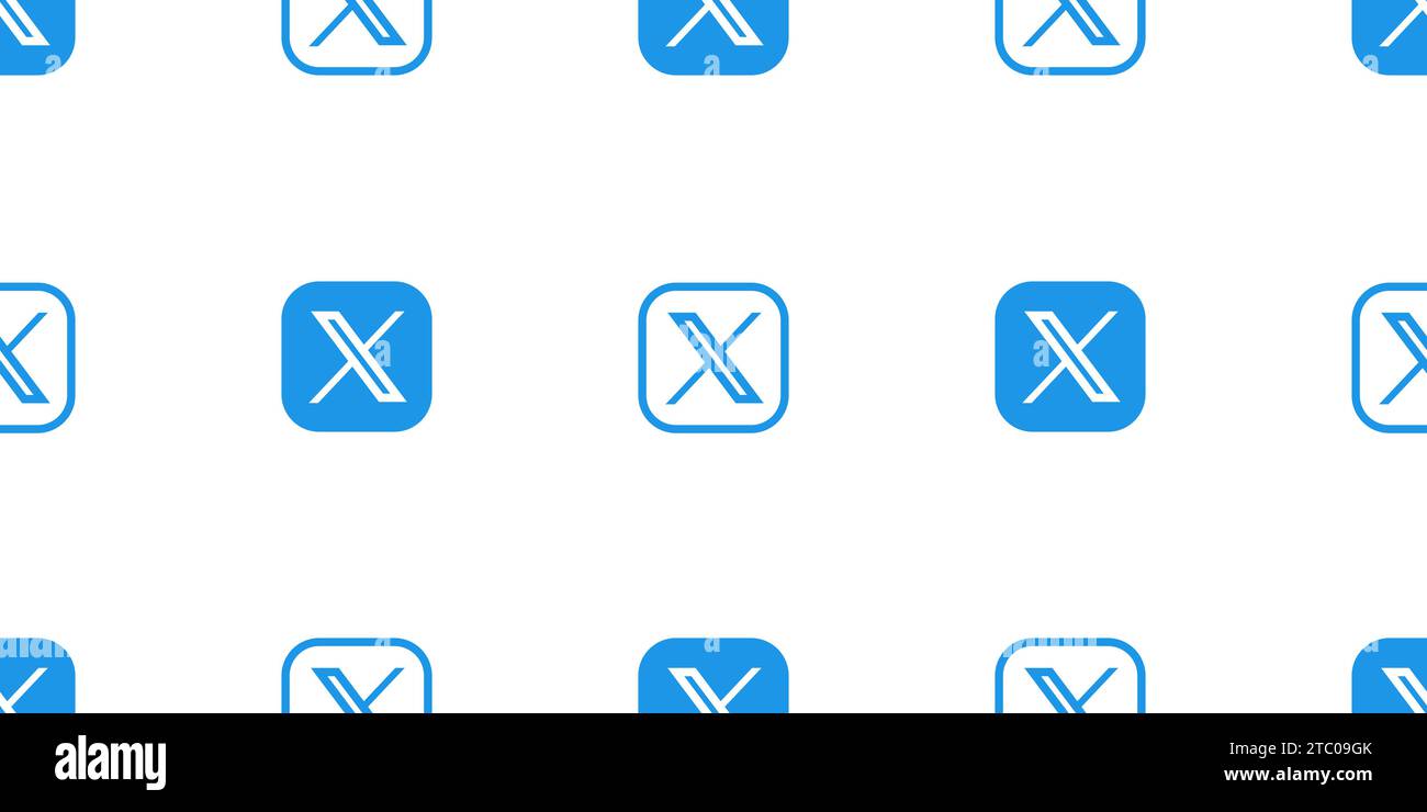 Seamless pattern with Twitter new logo, logo brand Twitter with X ...