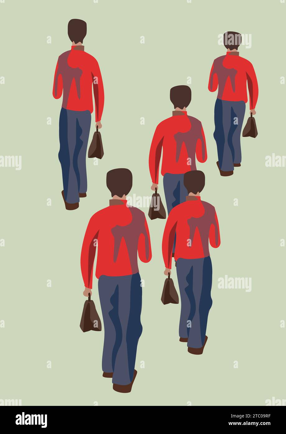 business people walking forward one after another Stock Photo - Alamy