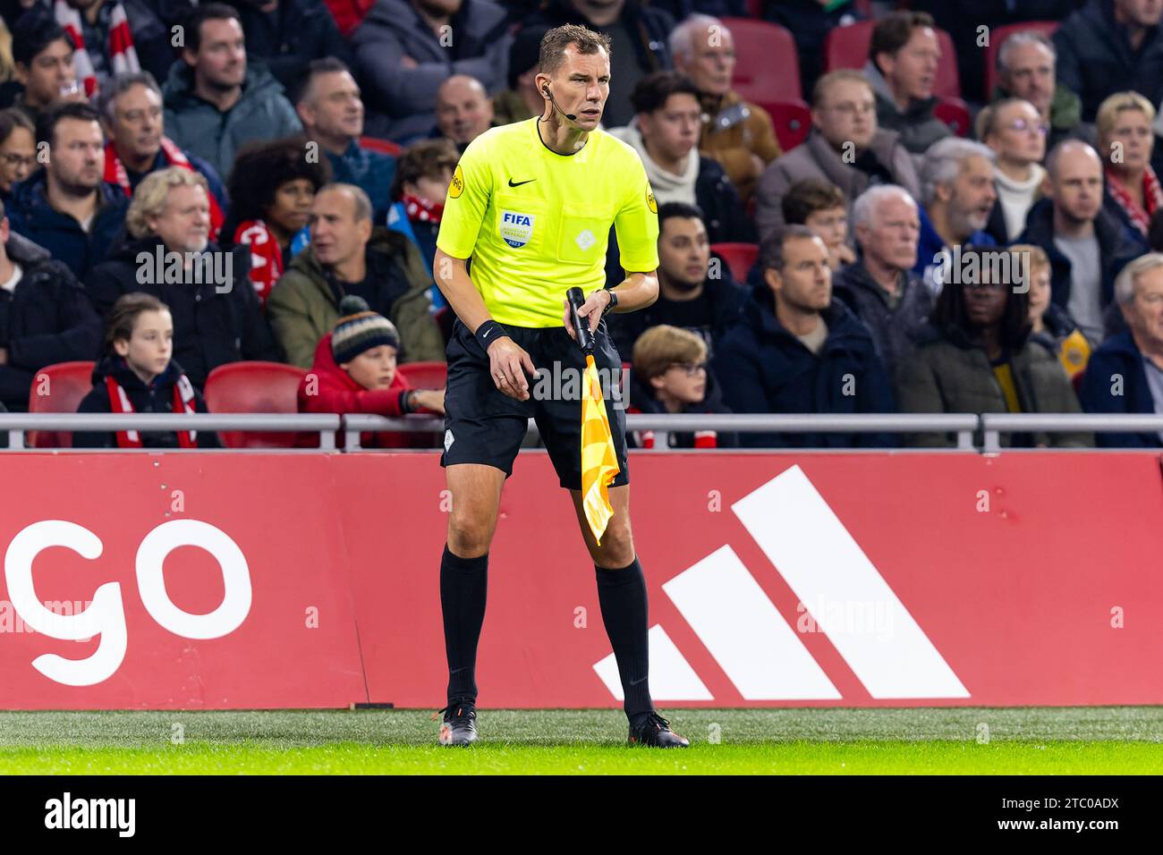AMSTERDAM, NETHERLANDS - DECEMBER 9: Assistant referee Hessel Steegstra ...
