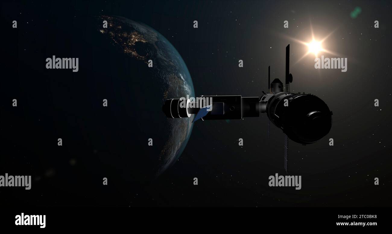 Space station in Earth orbit Stock Photo - Alamy