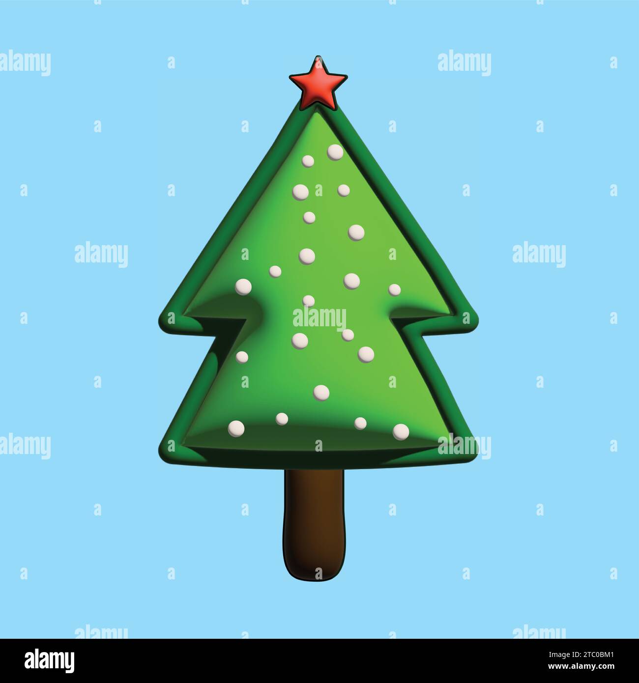 3D Christmas Tree Holiday Celebration, 3d cute Xmas element Stock ...