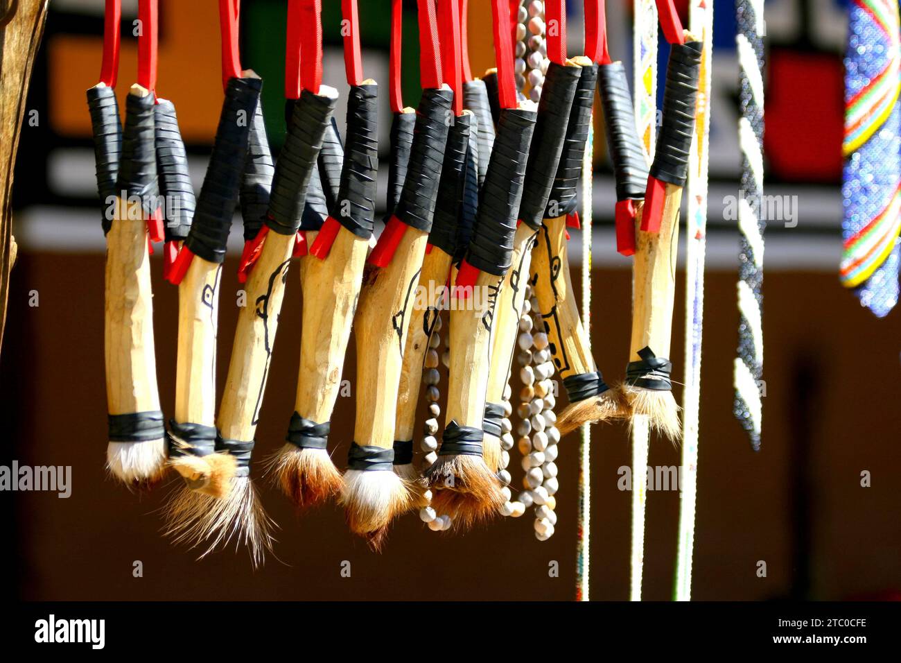 African handmade slingshot. slingshot market Stock Photo - Alamy