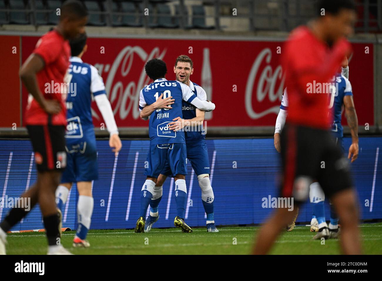 Gent, Belgium. 09th Dec, 2023. Gent's Hugo Cuypers celebrates after ...