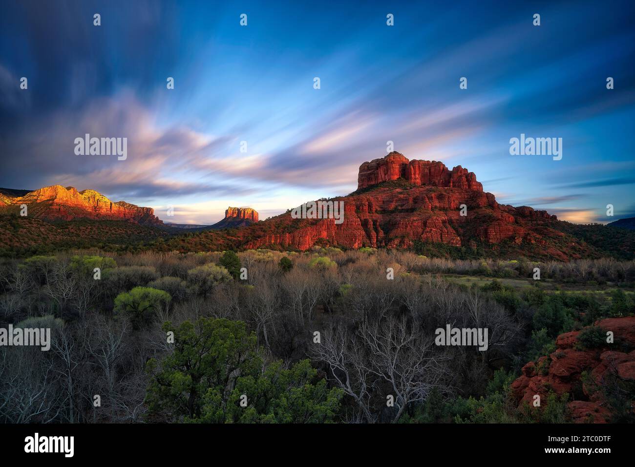 A breathtaking sunset over Cathedral Rock, Sedona, Arizona Stock Photo ...
