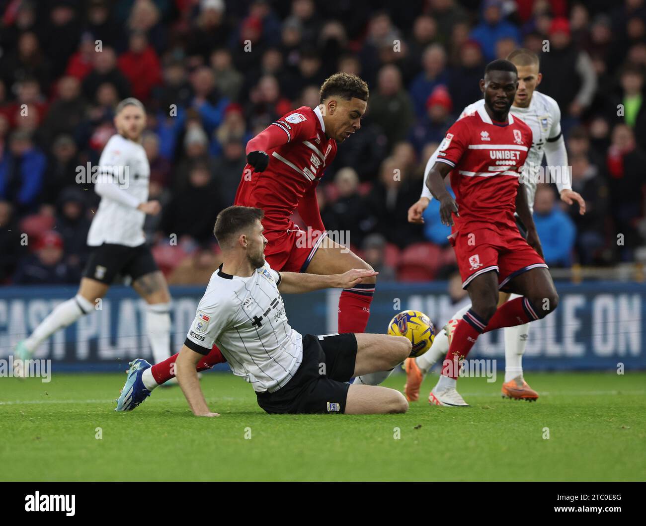 Morgan Rogers of Middlesbrough in action with Cameron Burgess of ...