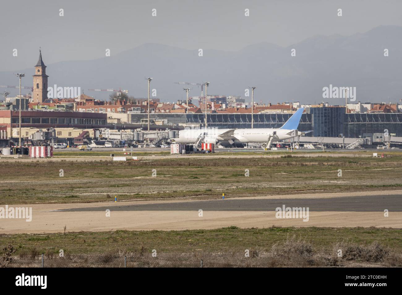 Hangars of a terminal at Madrid Barajas airport Stock Photo - Alamy