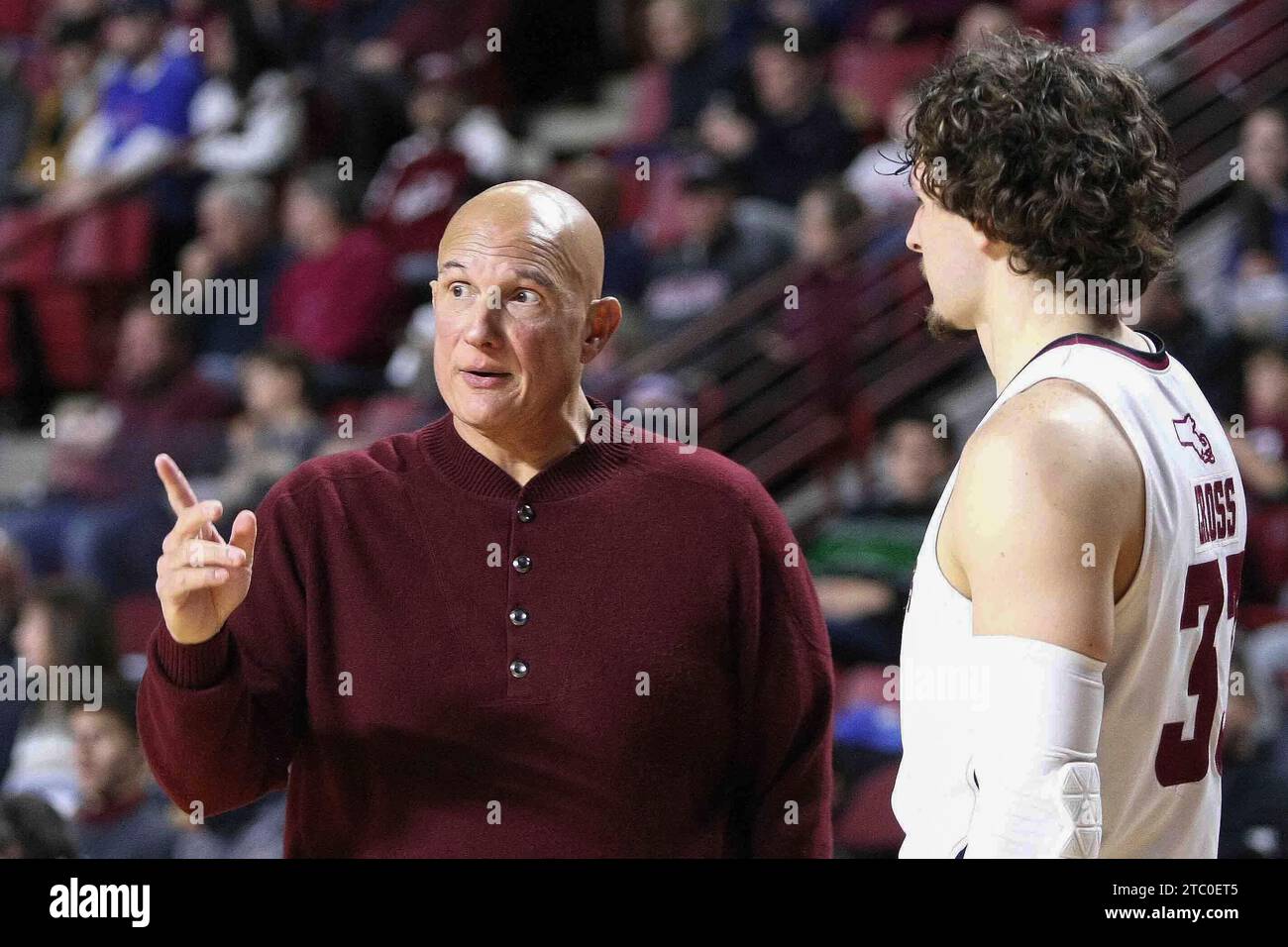UMass head coach Frank Martin, left, gestures as he talks with UMass ...