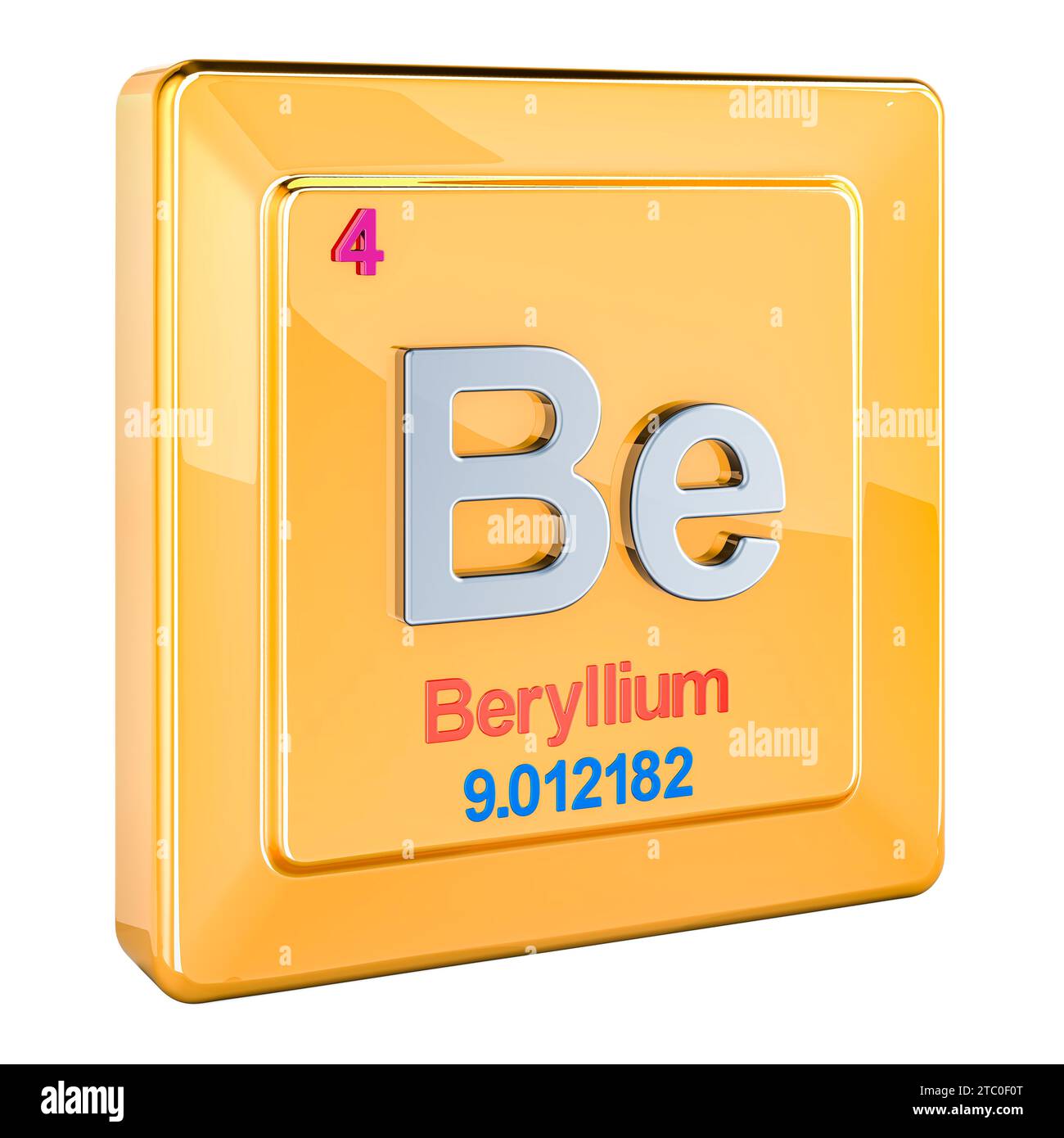 Beryllium Be icon, chemical element sign. 3D rendering isolated on ...