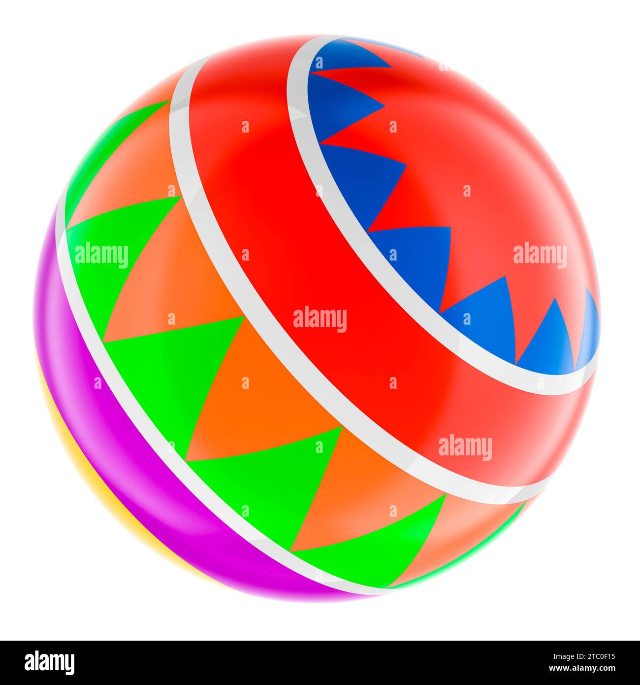 Bouncy Ball for Kids, ball inflatable rubber. 3D rendering isolated on ...