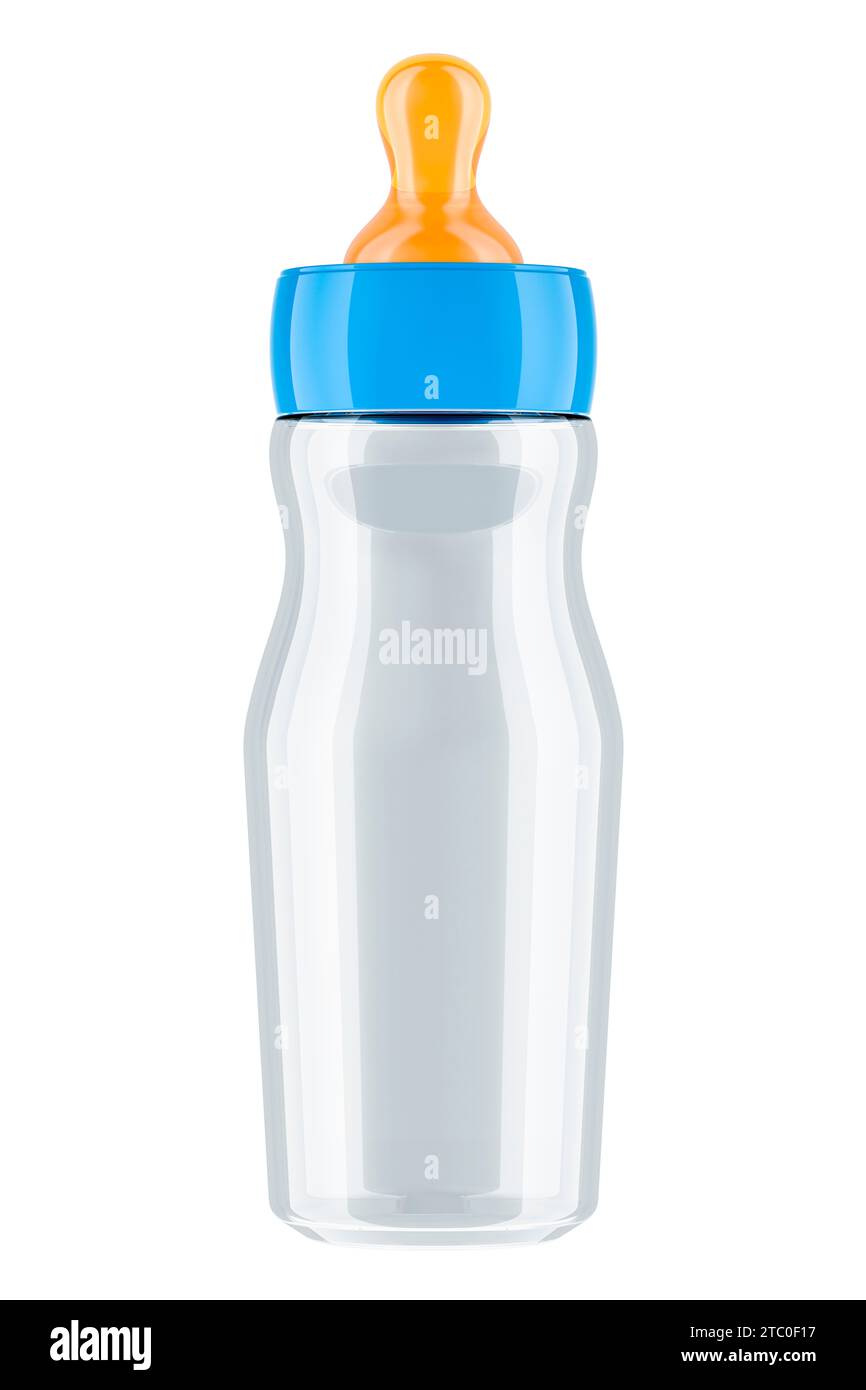 Empty baby bottle, 3D rendering isolated on white background Stock ...