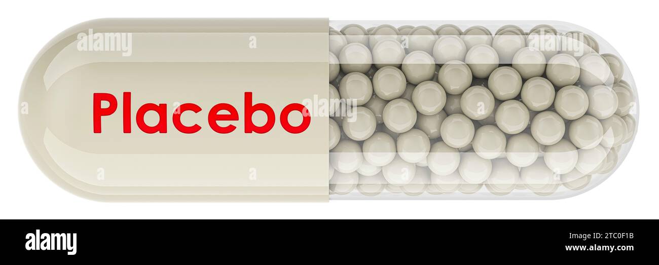 Placebo pill capsule, 3D rendering isolated on white background Stock ...