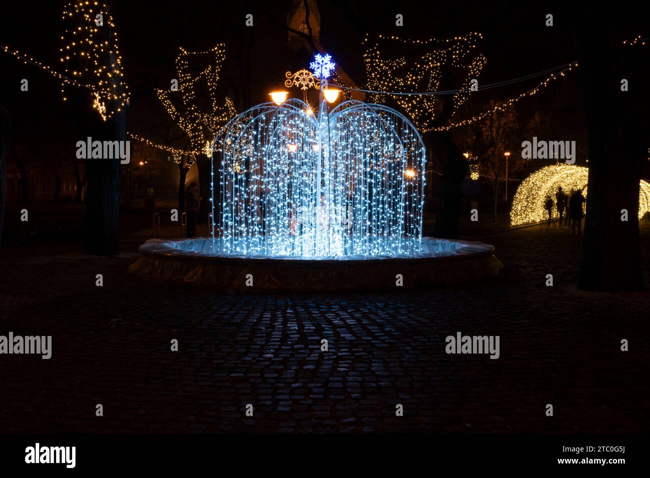 Christmas decoration in Kispest Stock Photo - Alamy