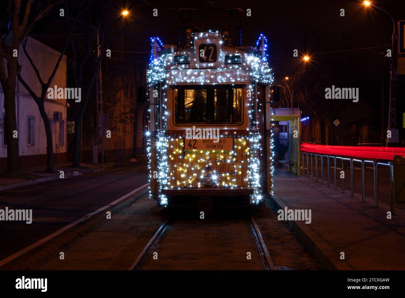 Light tram in Kispest, Budapest Stock Photo - Alamy