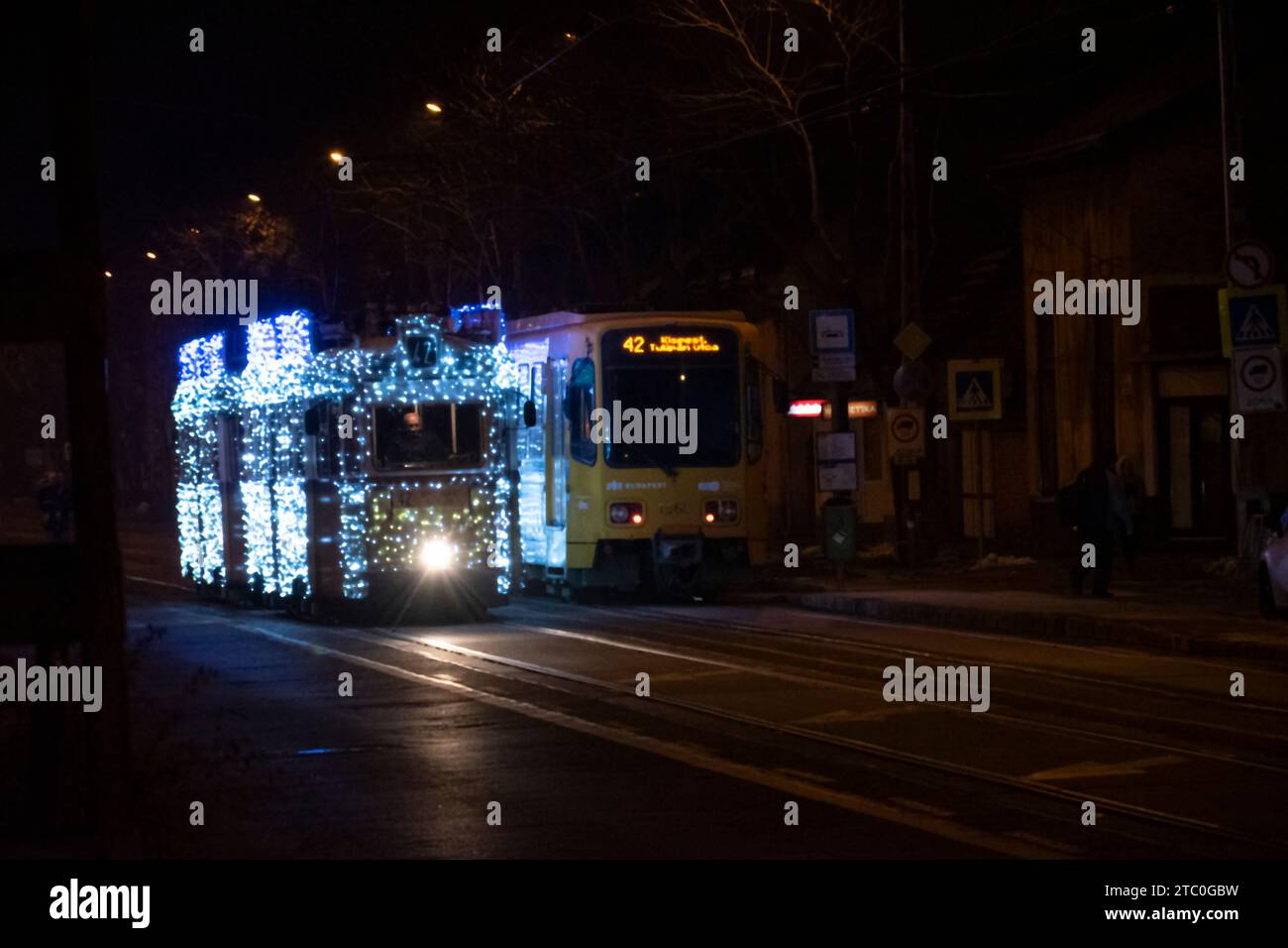 Light tram in Kispest, Budapest Stock Photo - Alamy