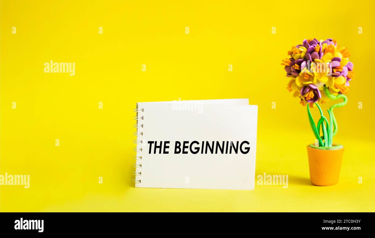 Text Beginning written on a notepad and yellow background Stock Photo ...