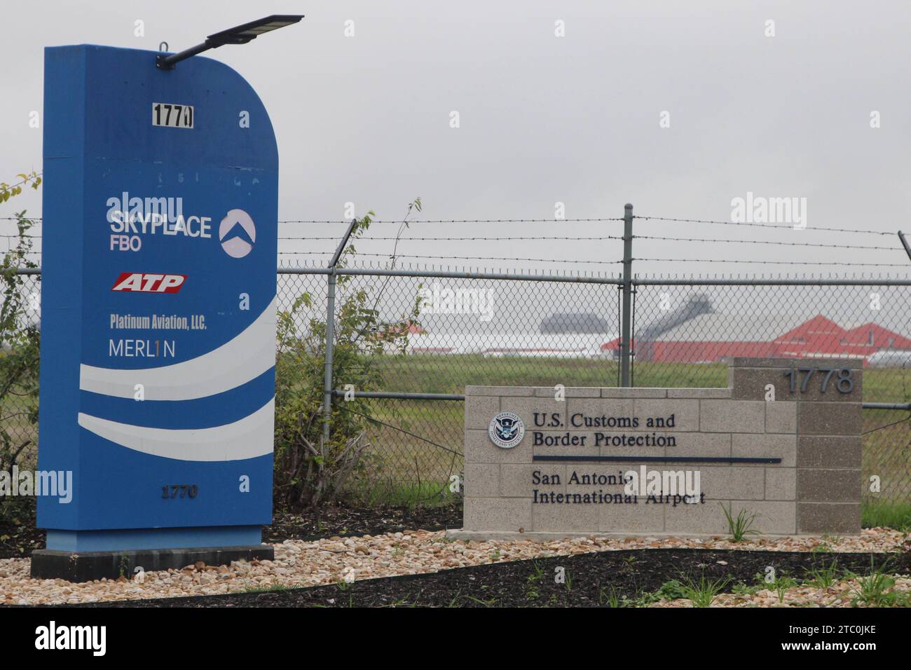 San Antonio, USA. 08th Dec, 2023. Signage for the U.S. Customs and ...