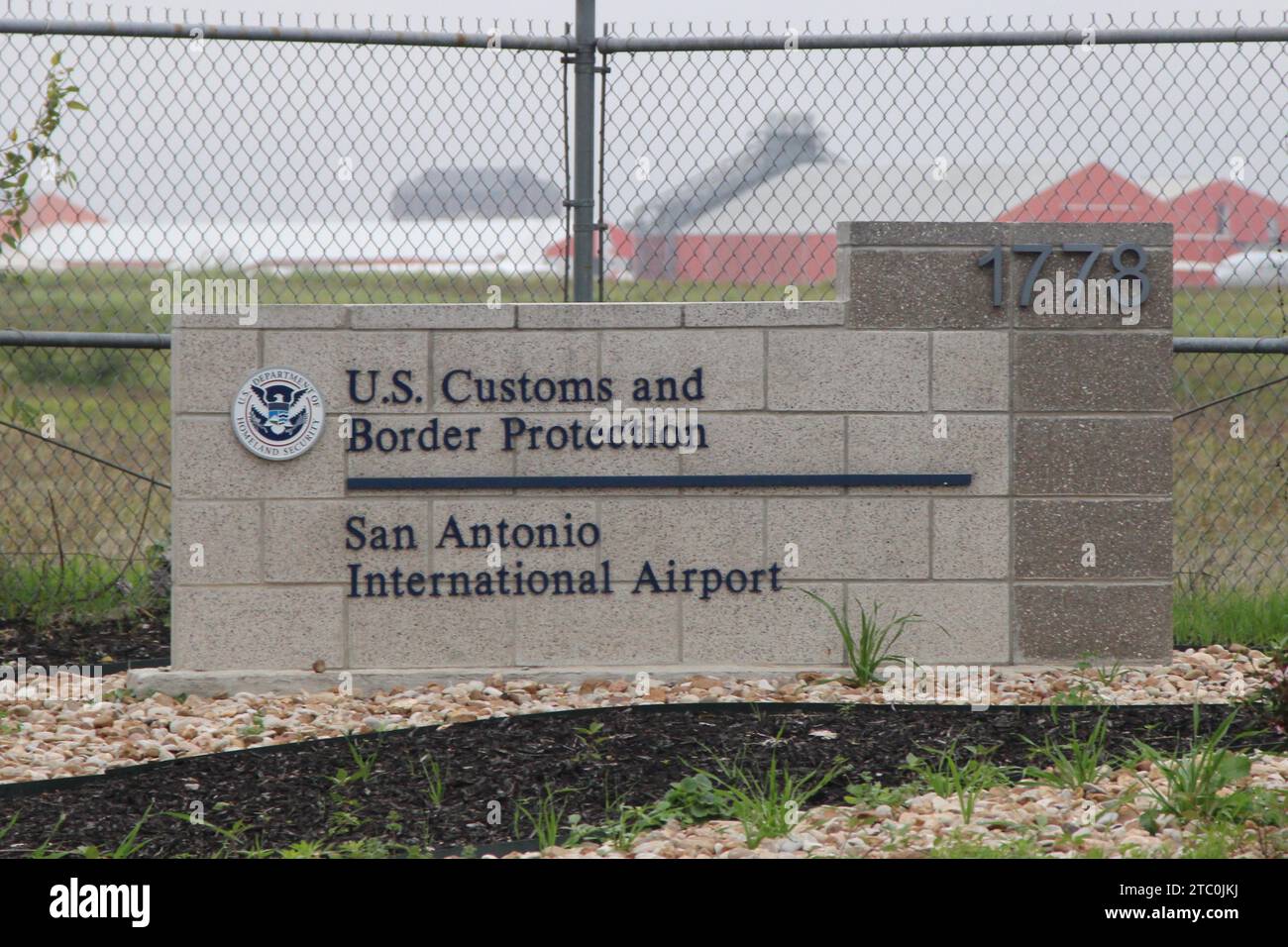 San Antonio, USA. 08th Dec, 2023. Signage for the U.S. Customs and ...