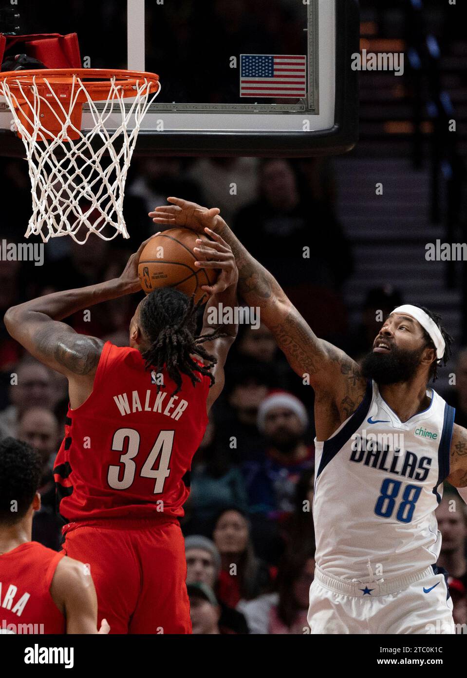 Dallas Mavericks forward Markieff Morris blocks Portland Trail Blazers ...