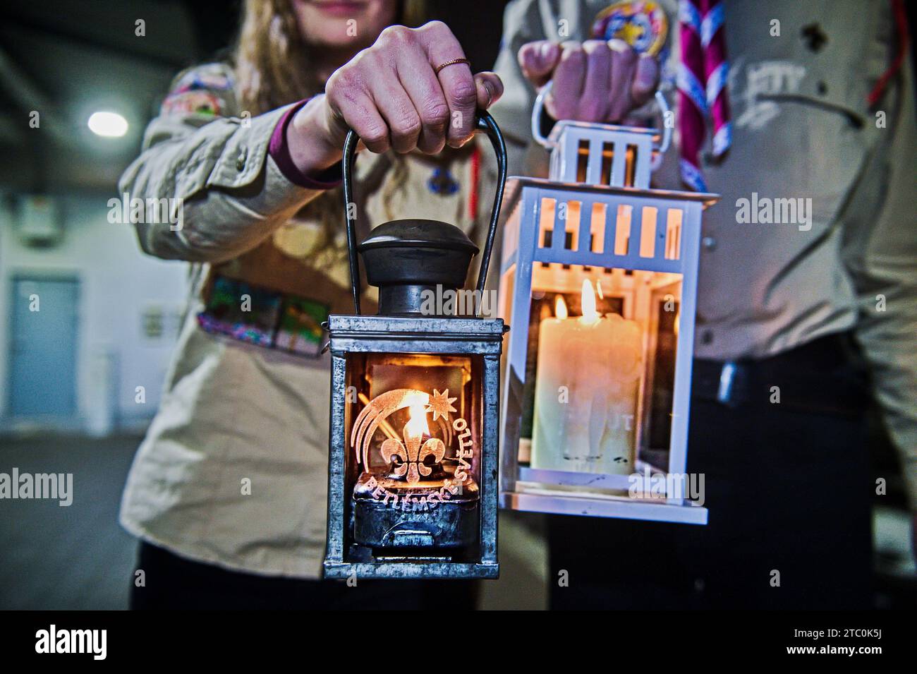 Scouts brought the Bethlehem Light to the Czech Republic this evening ...
