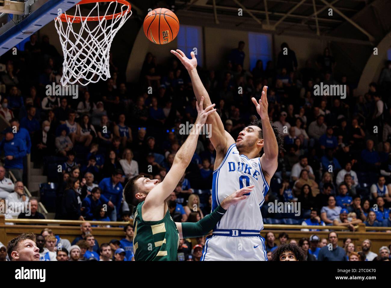 Duke's Jared McCain (0) attempts a shot over Charlotte's Jackson ...