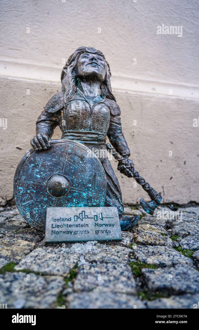 Wrocław, poland - 08 December 2023: Dwarf named Viking. Iconic Wrocław Dwarfs are a tourist ...