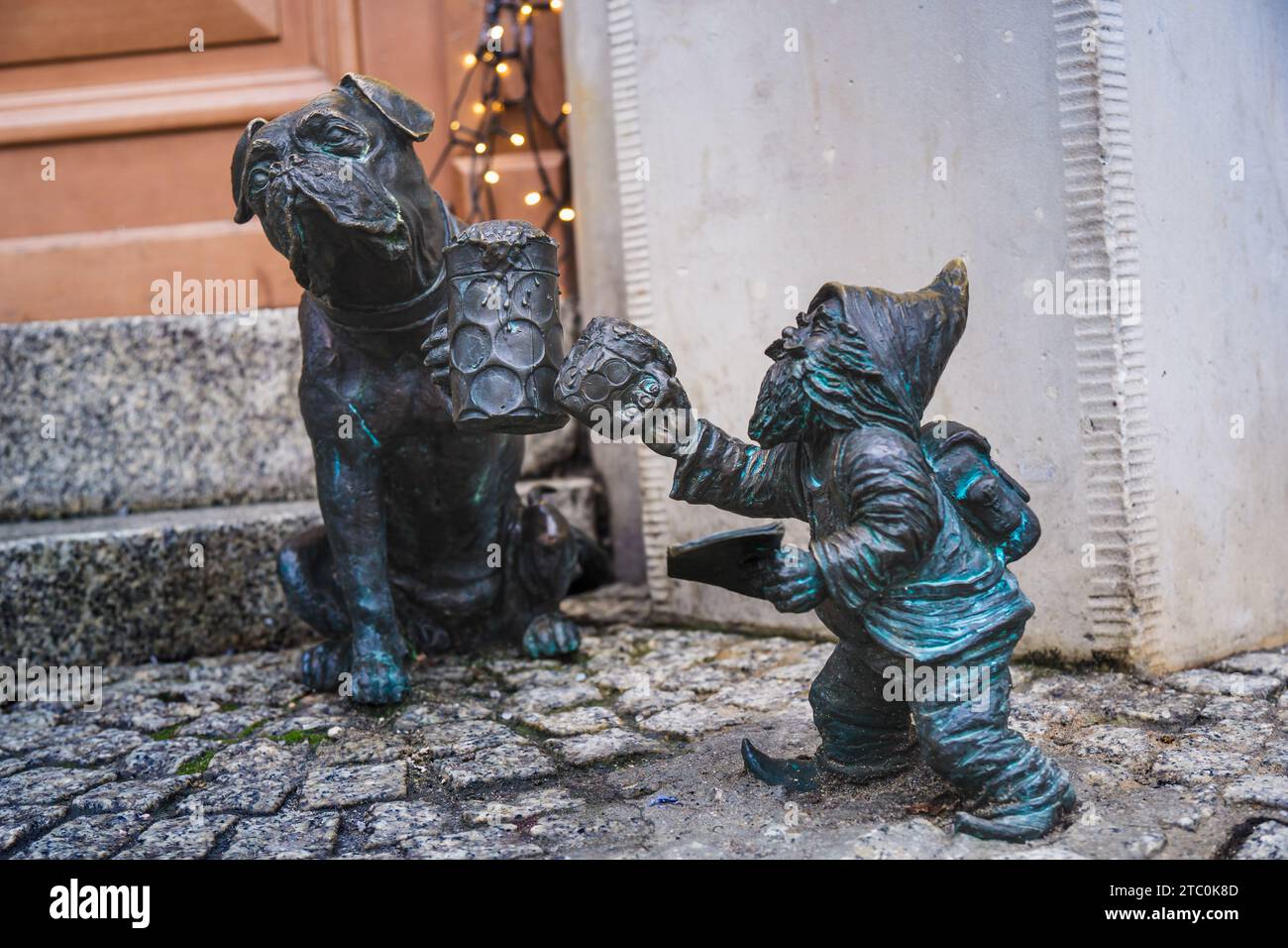 Wrocław, poland - 08 December 2023: one of Iconic Wrocław Dwarfs are a ...
