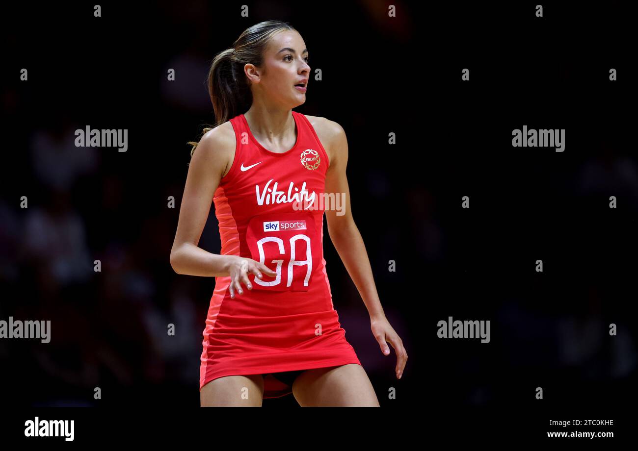 Englands Berri Neil During The Vitality Netball International Series Match At The Motorpoint