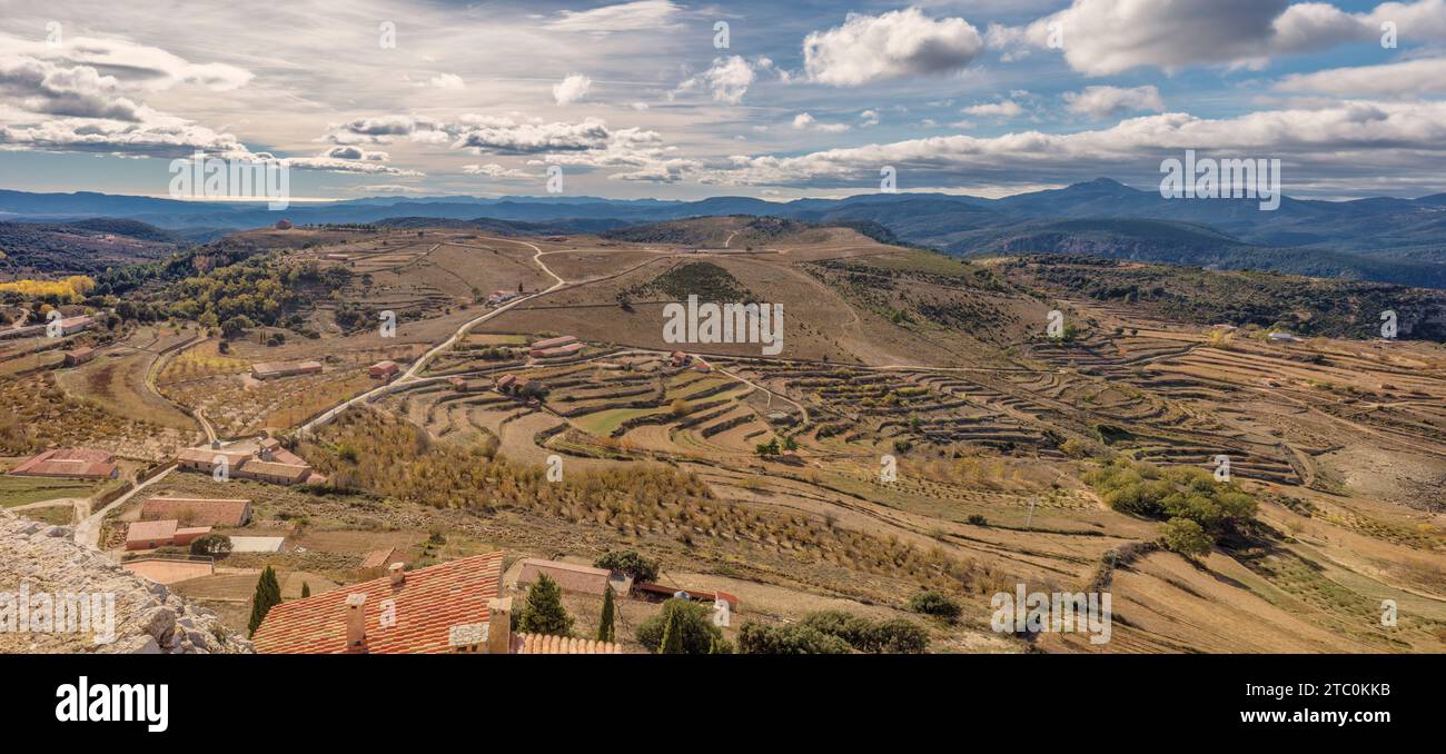 panoramic view of the lands of Culla and the hermitage of San Cristobal ...