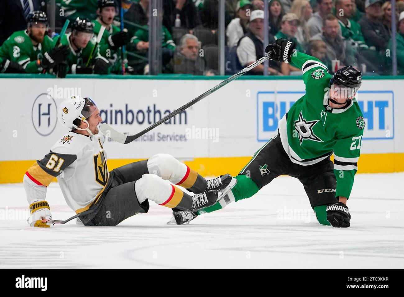Vegas Golden Knights right wing Mark Stone (61) and Dallas Stars left ...