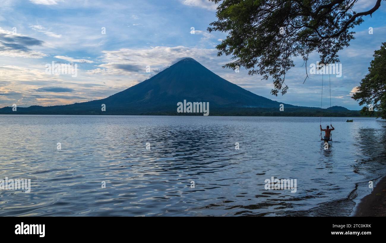 View of Volcano Concepcion on Ometepe Island, Nicaragua, as seen from ...