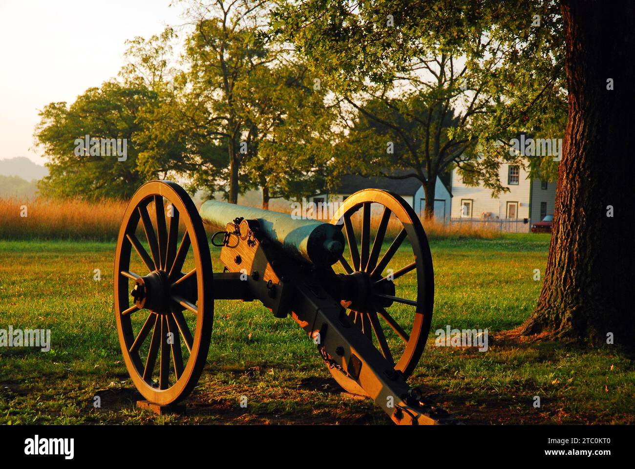 A cannon stands near the site of the historic Battle of Gettysburg ...