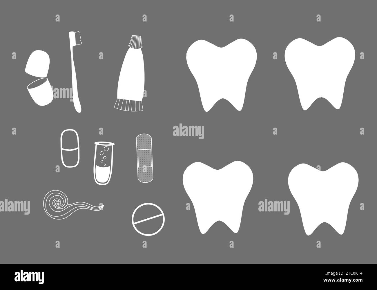 Medicine cartoon teeth set health dentist pattern for kids and doctors ...