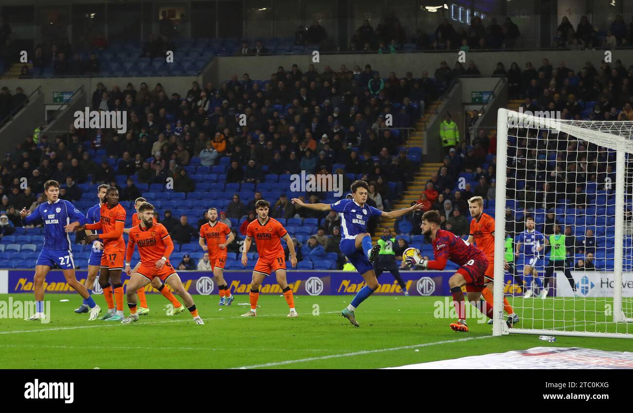 Cardiff, UK. 09th Dec, 2023. Matija Sarkic, the goalkeeper of Millwall ...