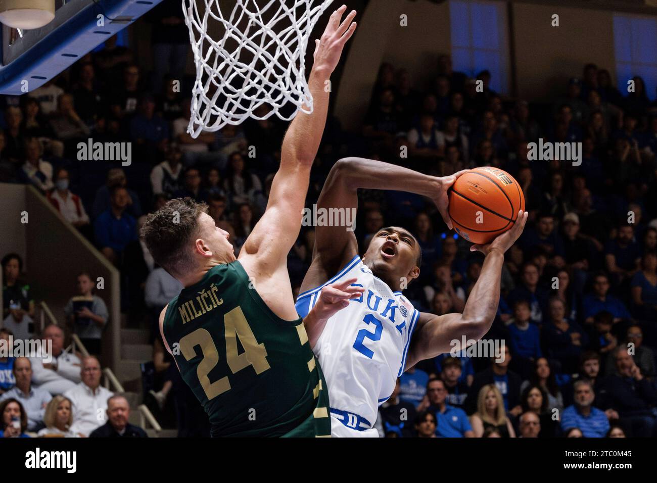 Duke's Jaylen Blakes (2) attempts a shot over Charlotte's Igor Milicic ...