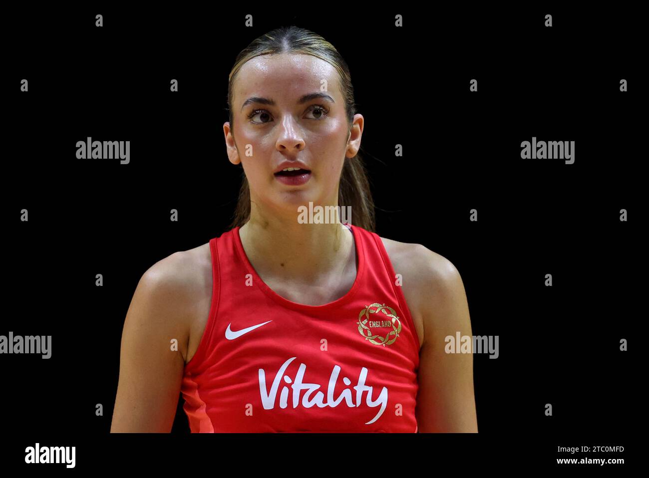 Englands Berri Neil During The Vitality Netball International Series Match At The Motorpoint