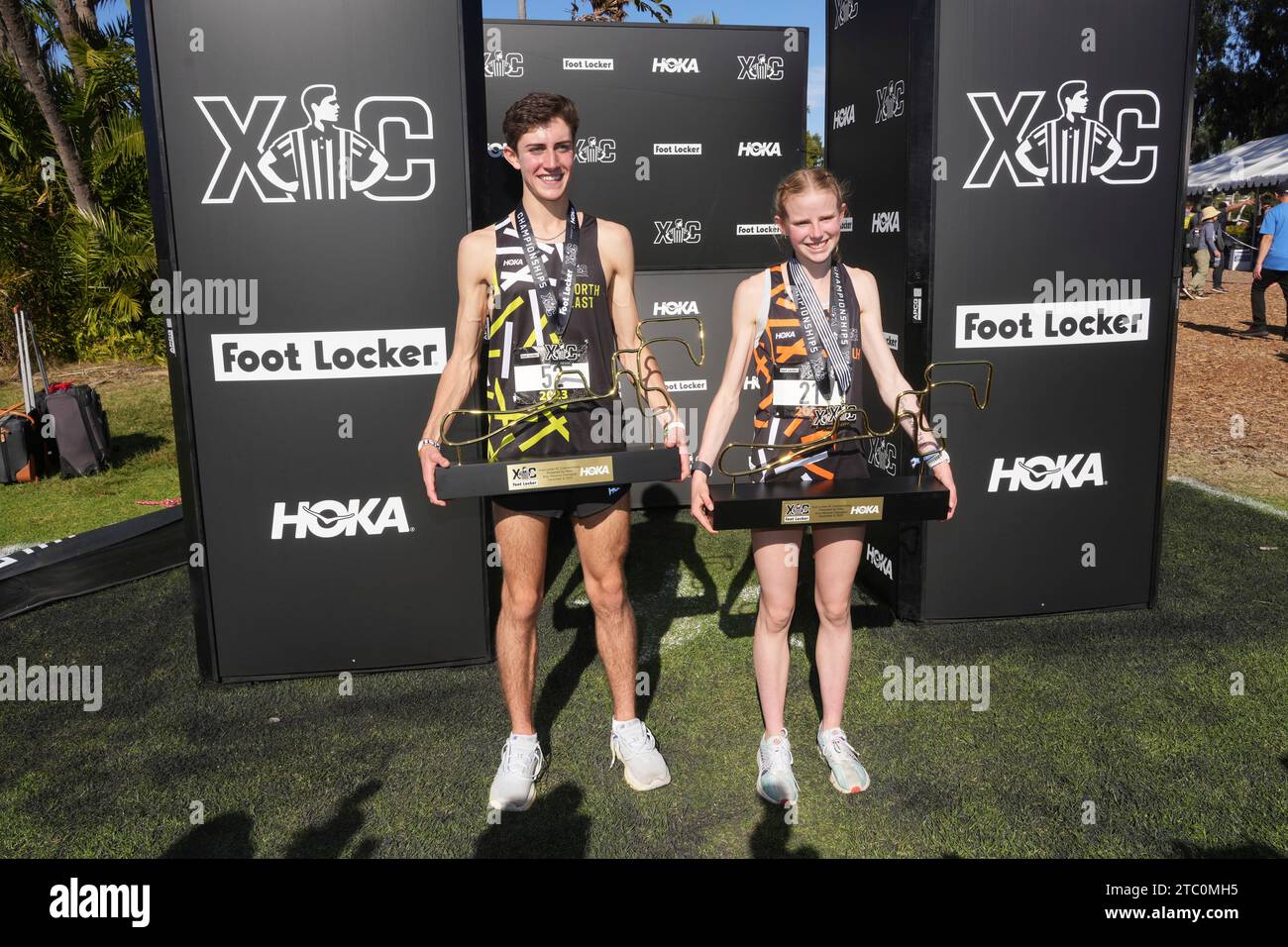 Boys winner Drew Griffith (left) and girls winner Elizabeth Leachman ...