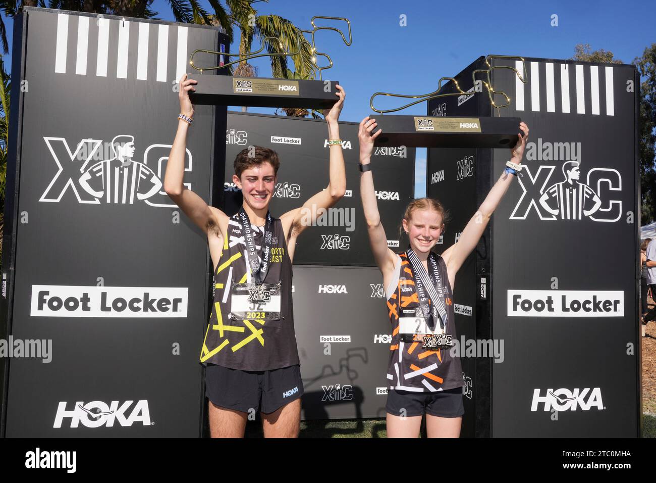 Boys winner Drew Griffith (left) and girls winner Elizabeth Leachman ...