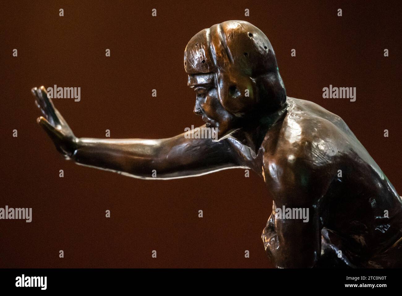 The Heisman trophy is displayed before the award ceremony, Saturday ...