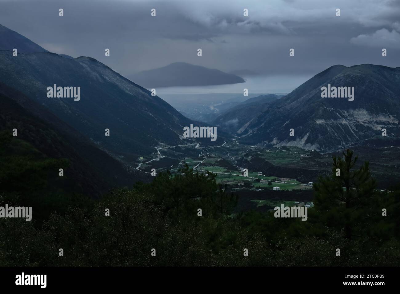 121 The Dukat plain-Orikum town-Bay of Vlore as seen from the Llogara ...