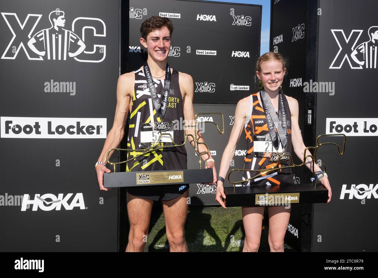 Boys winner Drew Griffith (left) and girls winner Elizabeth Leachman ...