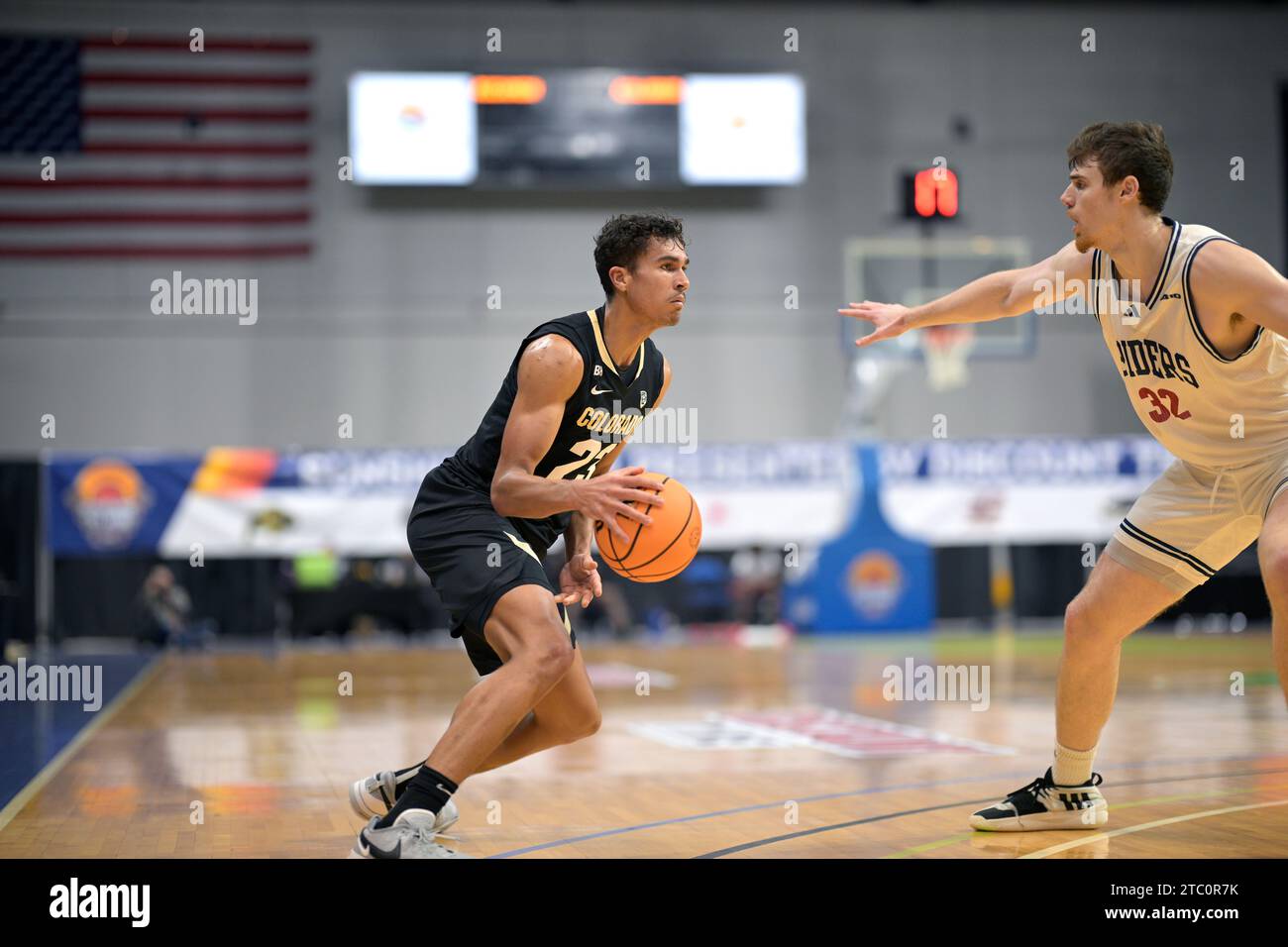 Colorado forward Tristan da Silva (23) is defended by Richmond center ...