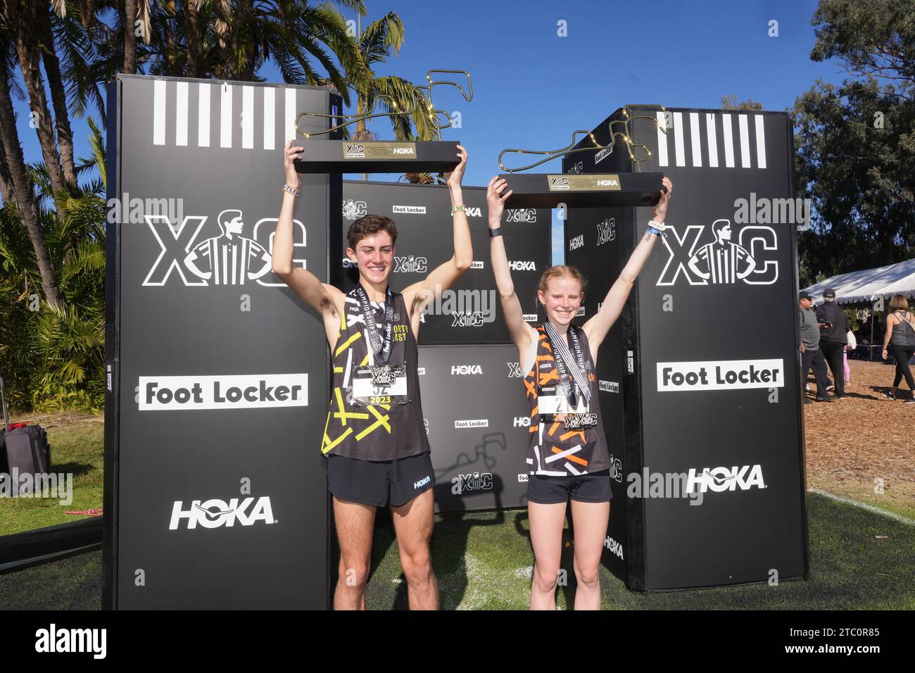 Boys winner Drew Griffith (left) and girls winner Elizabeth Leachman ...