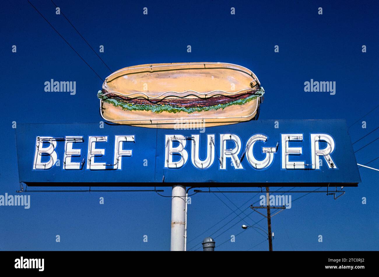 Beef Burger Sign, Amarillo, Texas, USA, John Margolies Roadside America ...