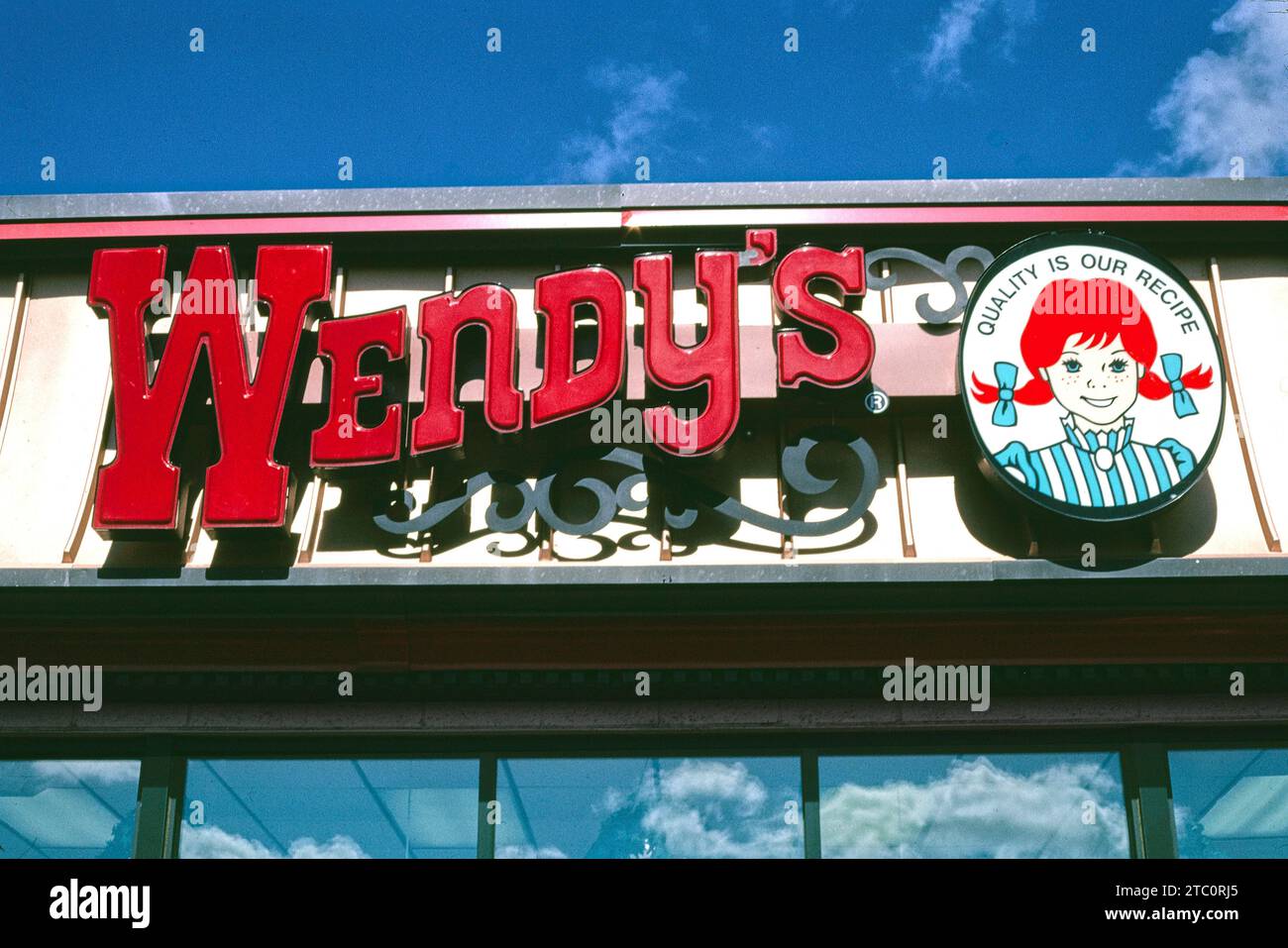 Wendy's fast food restaurant sign, Flagstaff, Arizona, USA, John Margolies Roadside America ...