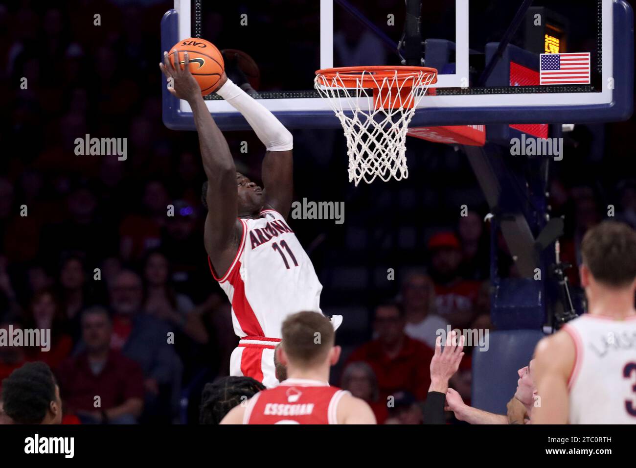 TUCSON, AZ - DECEMBER 09: Arizona Wildcats center Oumar Ballo #11 grabs ...